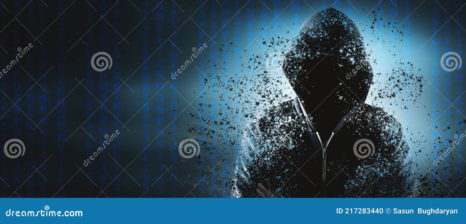 Cybersecurity, Computer Hacker with Hoodie Stock Illustration ...