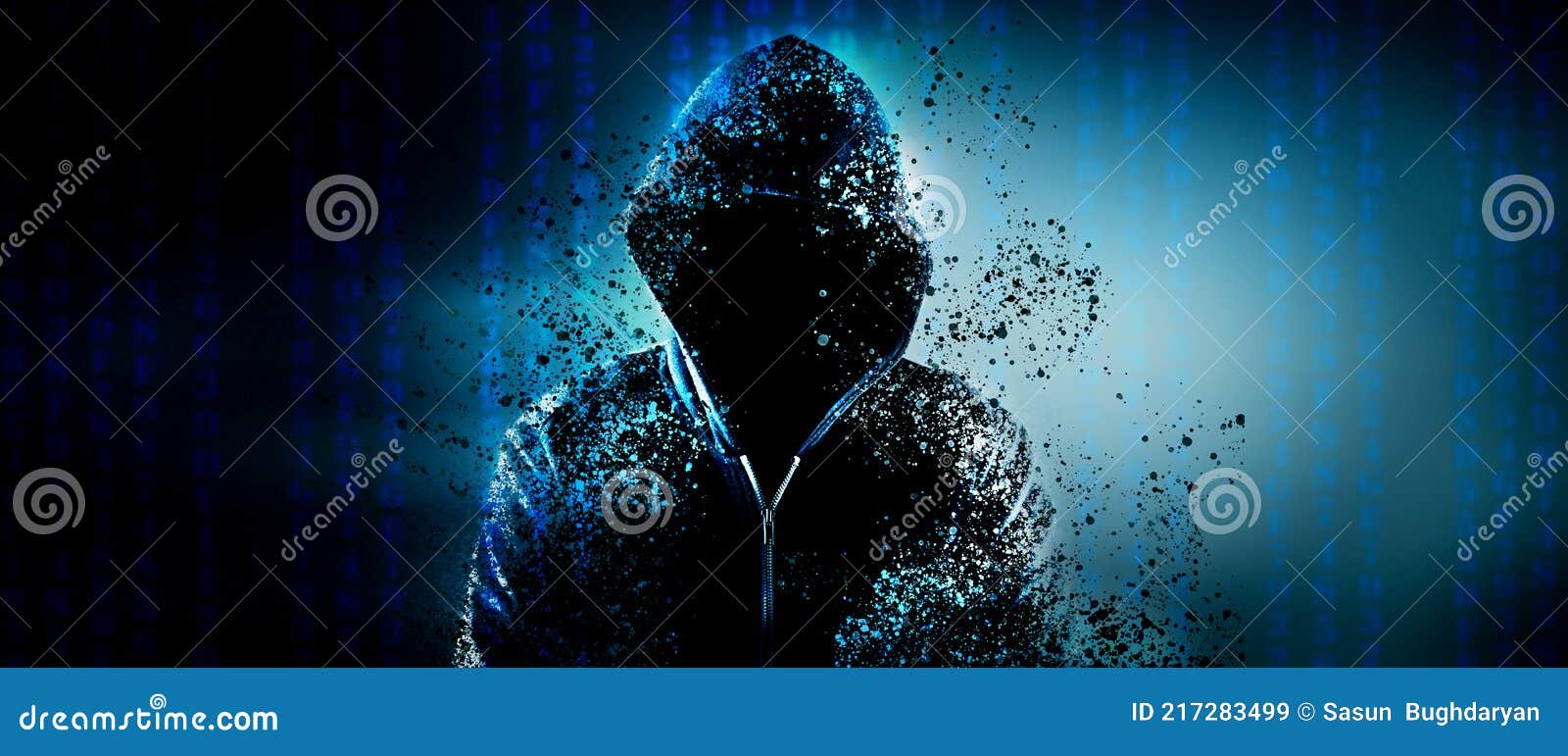 Cybersecurity, Computer Hacker with Hoodie Stock Illustration ...