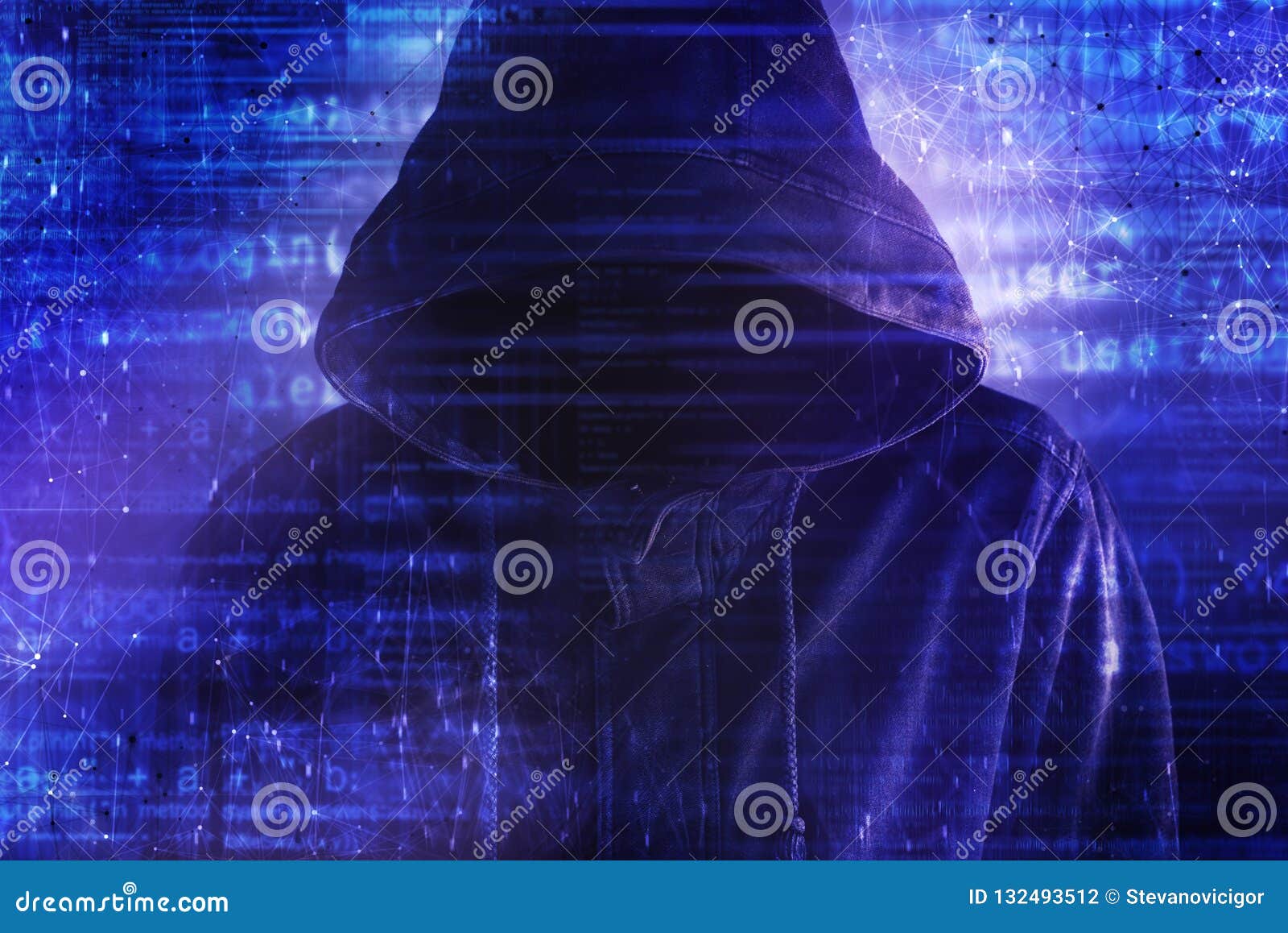 Cybersecurity, Computer Hacker with Hoodie Stock Photo - Image of hack ...