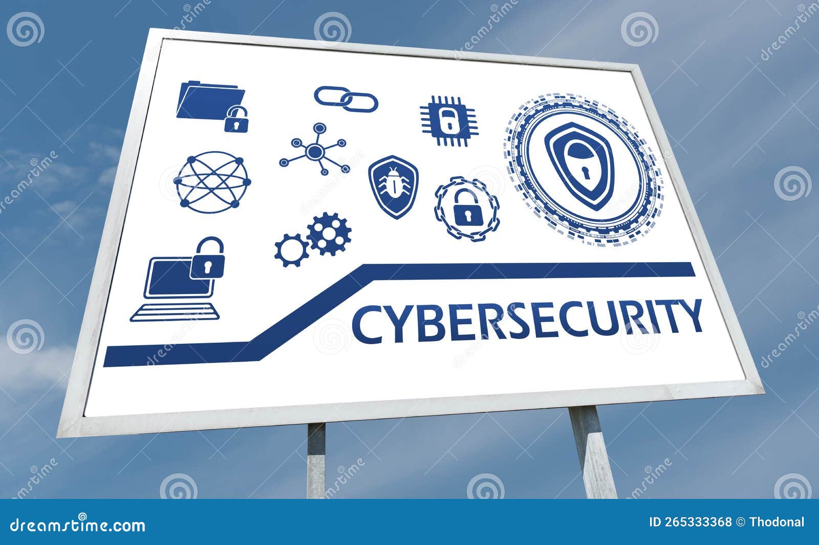 Cybersecurity Concept on a Billboard Stock Photo - Image of access ...