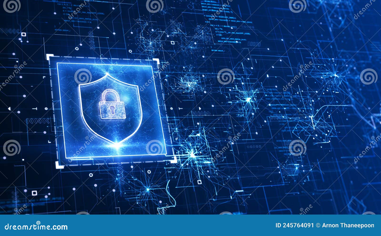 Cybersecurity Concept of Data Protection in Digital Technology. There ...