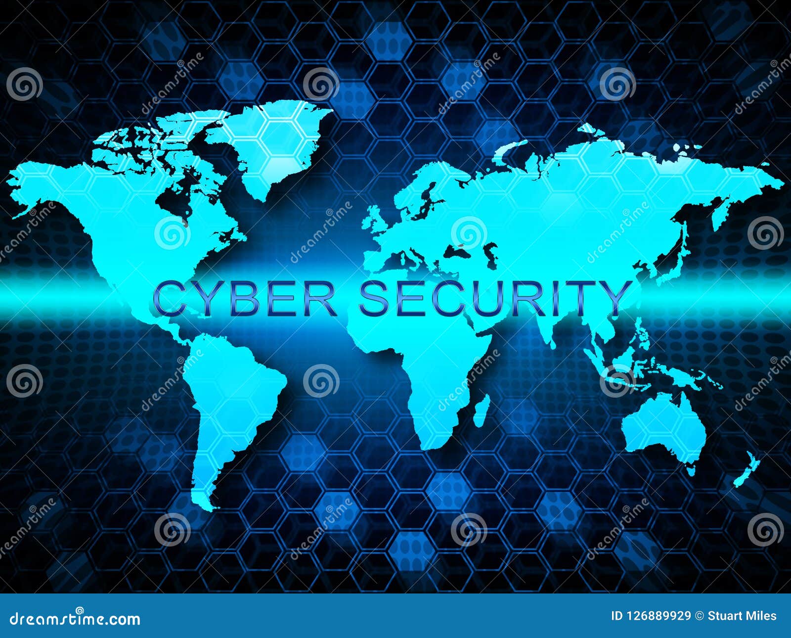 Cybersecurity Concept Digital Cyber Security 2d Illustration Stock ...