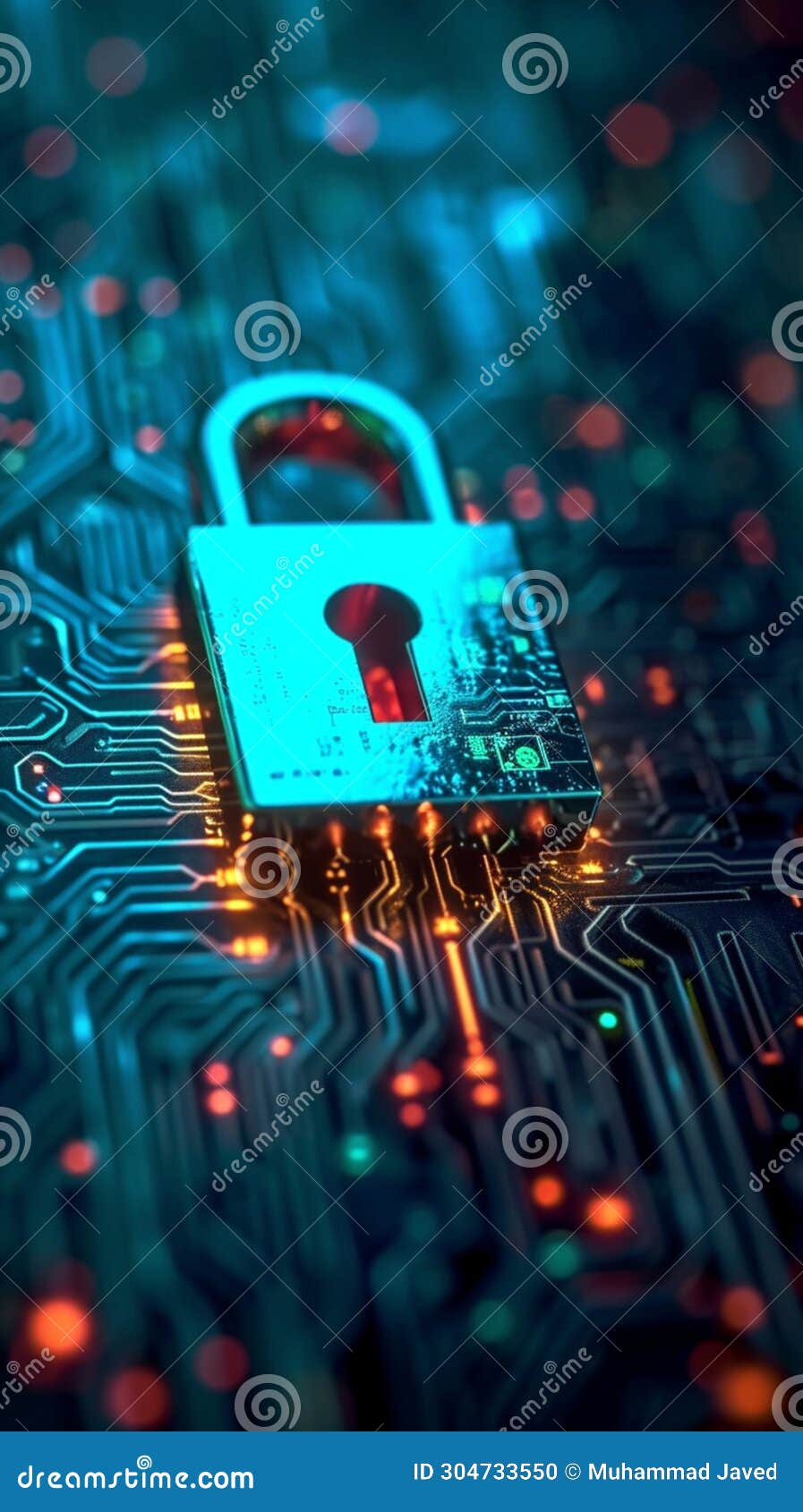 Cybersecurity Concept Digital Lock and Key on an Abstract Background ...