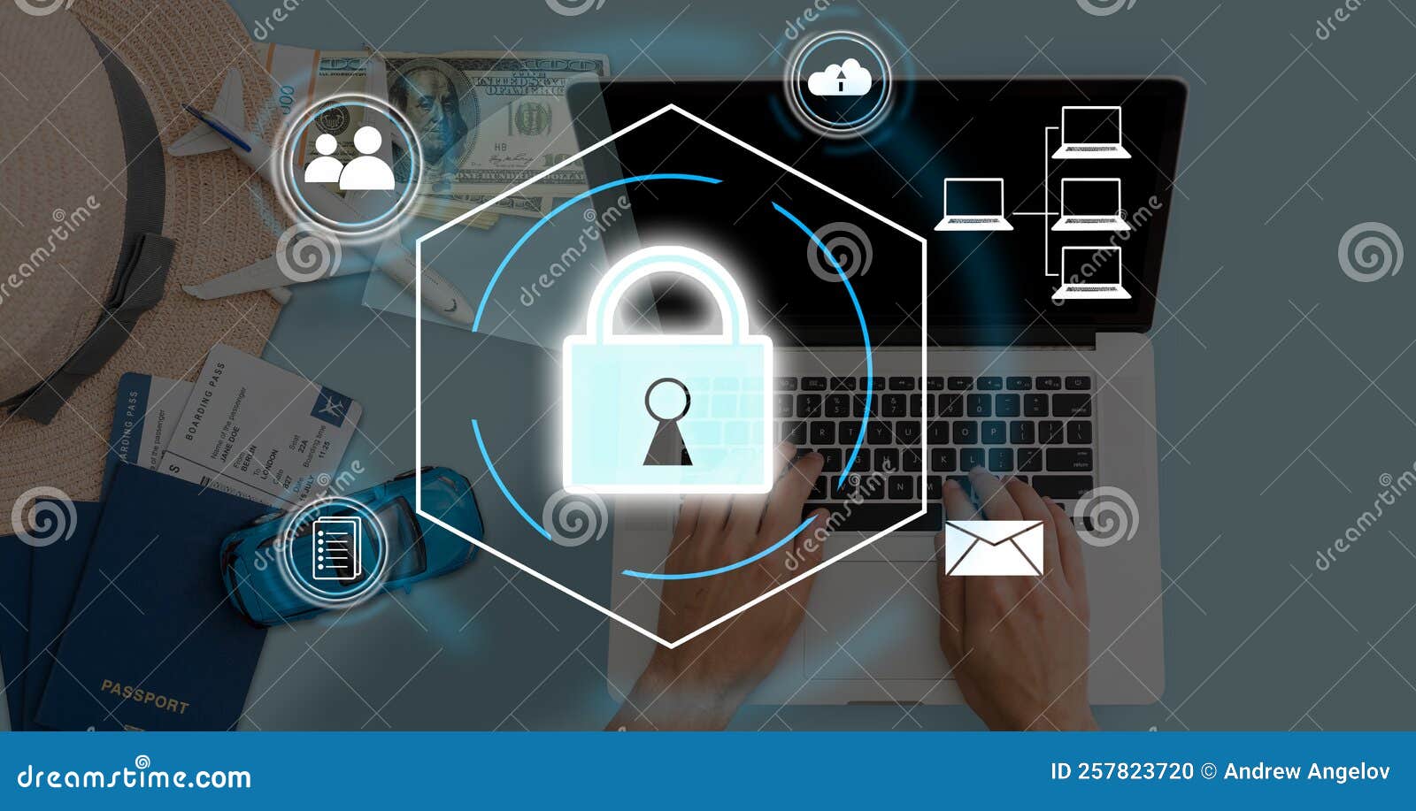 Cybersecurity Concept Global Network Security Technology, Business ...