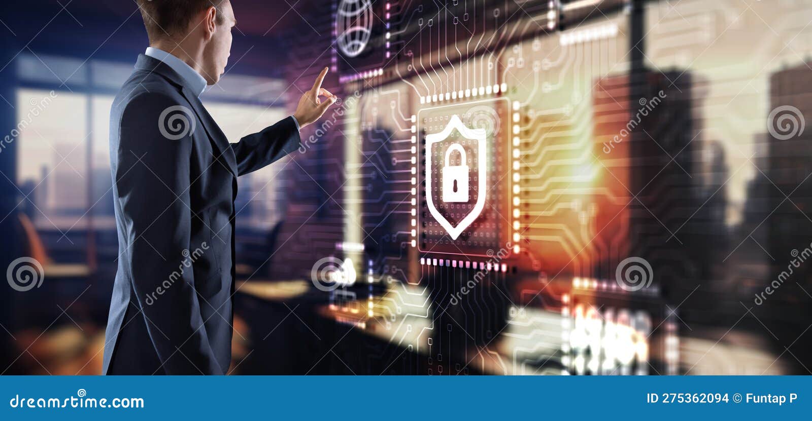 Cybersecurity Concept Global Network Security Technology Stock Photo ...