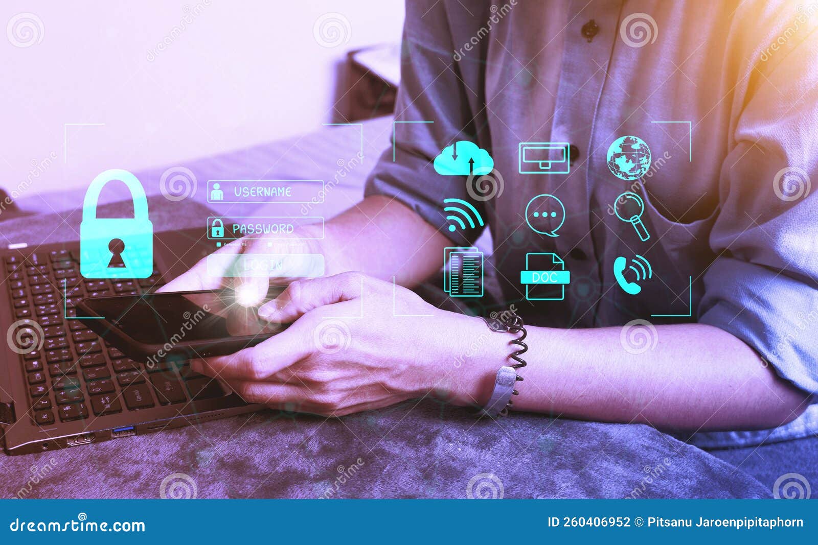 Cybersecurity Concept Global Network Security Technology, Protect ...