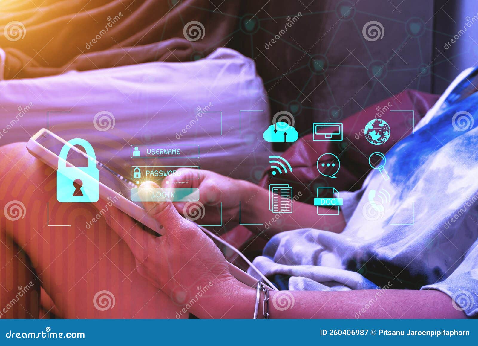 Cybersecurity Concept Global Network Security Technology, Protect ...