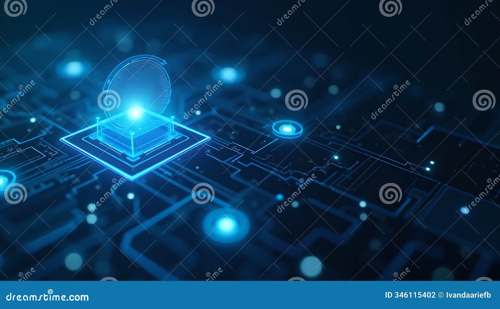 Cybersecurity Concept with Glowing CPU and Shield. Concept of Data ...