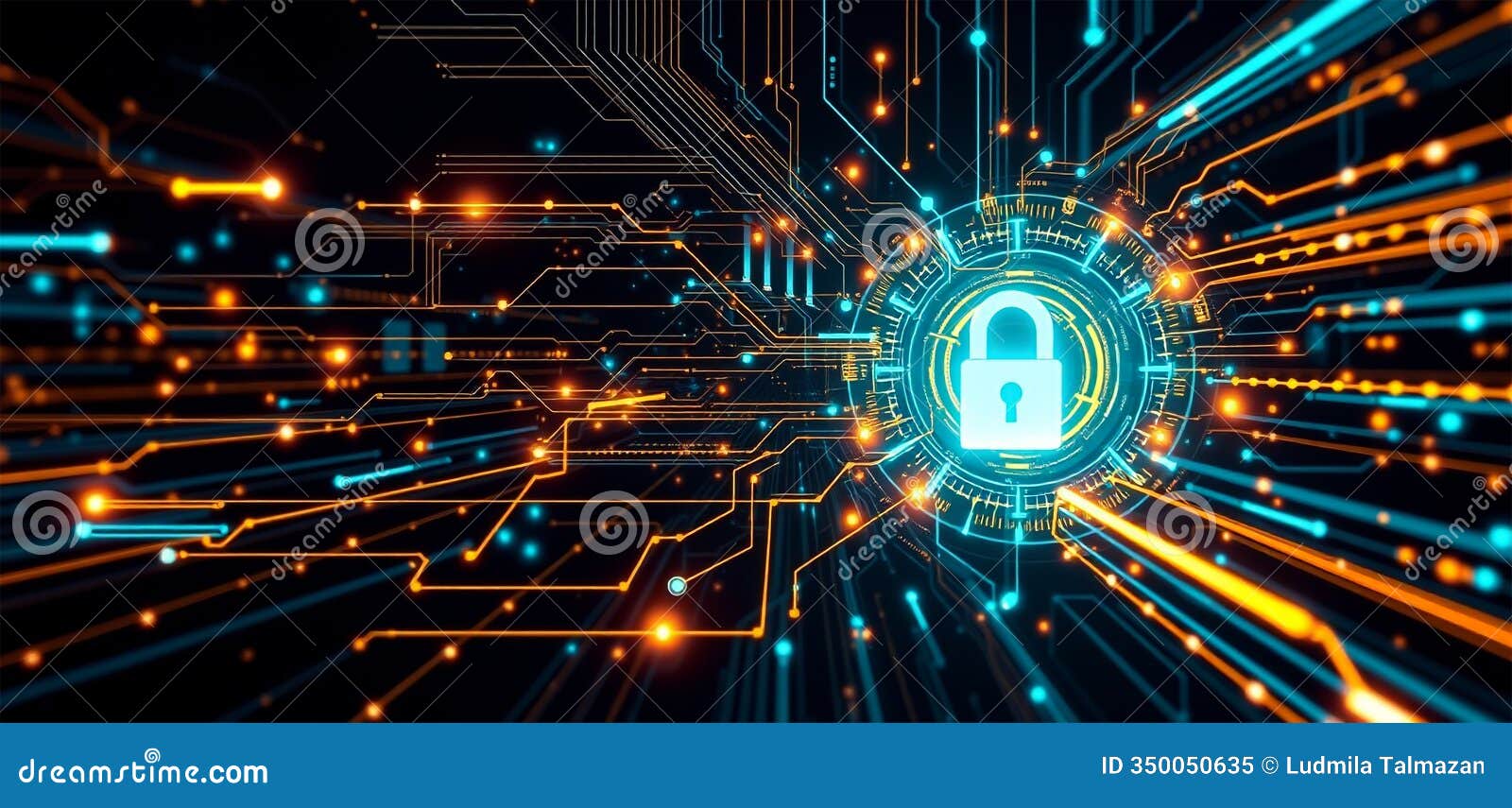 Cybersecurity Concept with Glowing Network Patterns. AI Generated Stock ...