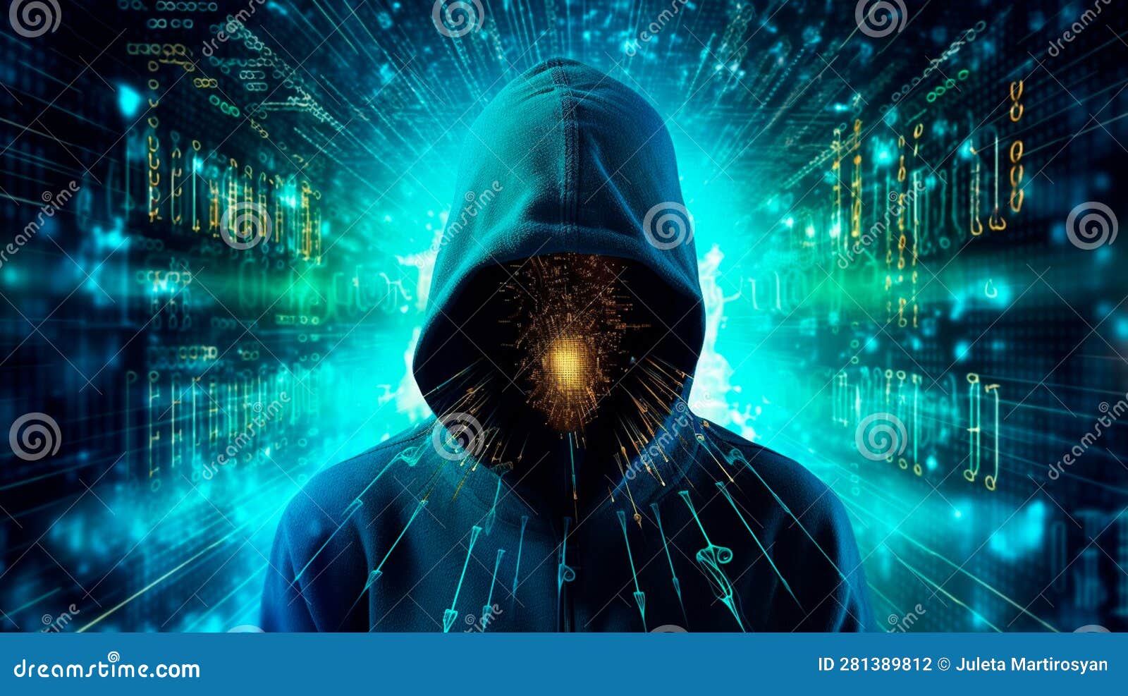 Cybersecurity Concept Identity Theft, Database Hacks, Internet Cyber Crime. Hacker Attack ...