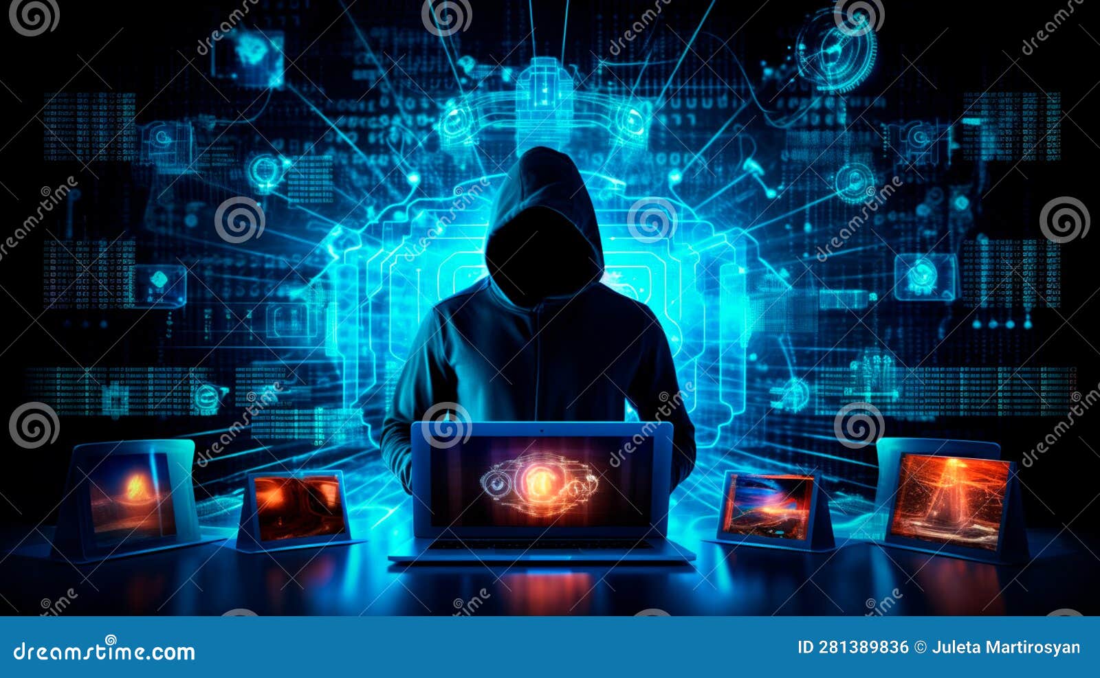 Cybersecurity Concept Identity Theft, Database Hacks, Internet Cyber ...