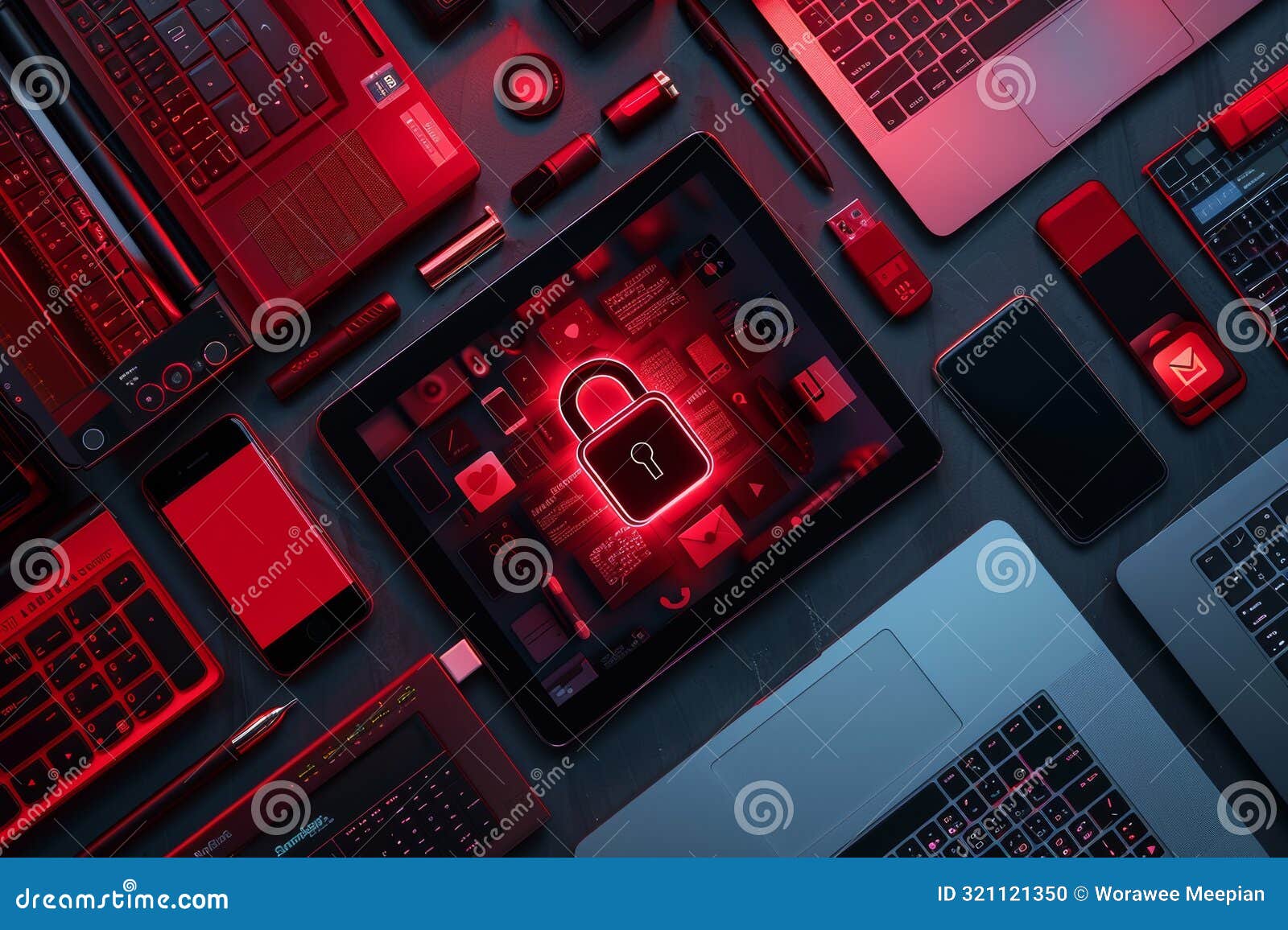 Cybersecurity Concept, Internet Security and Firewall on Screen Stock ...