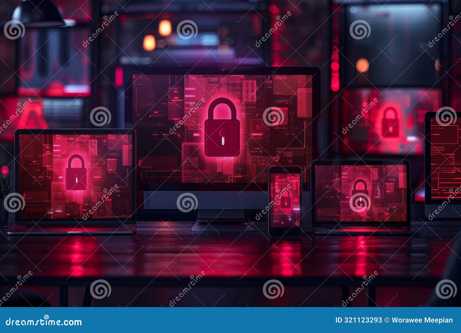 Cybersecurity Concept, Internet Security and Firewall on Screen Stock ...