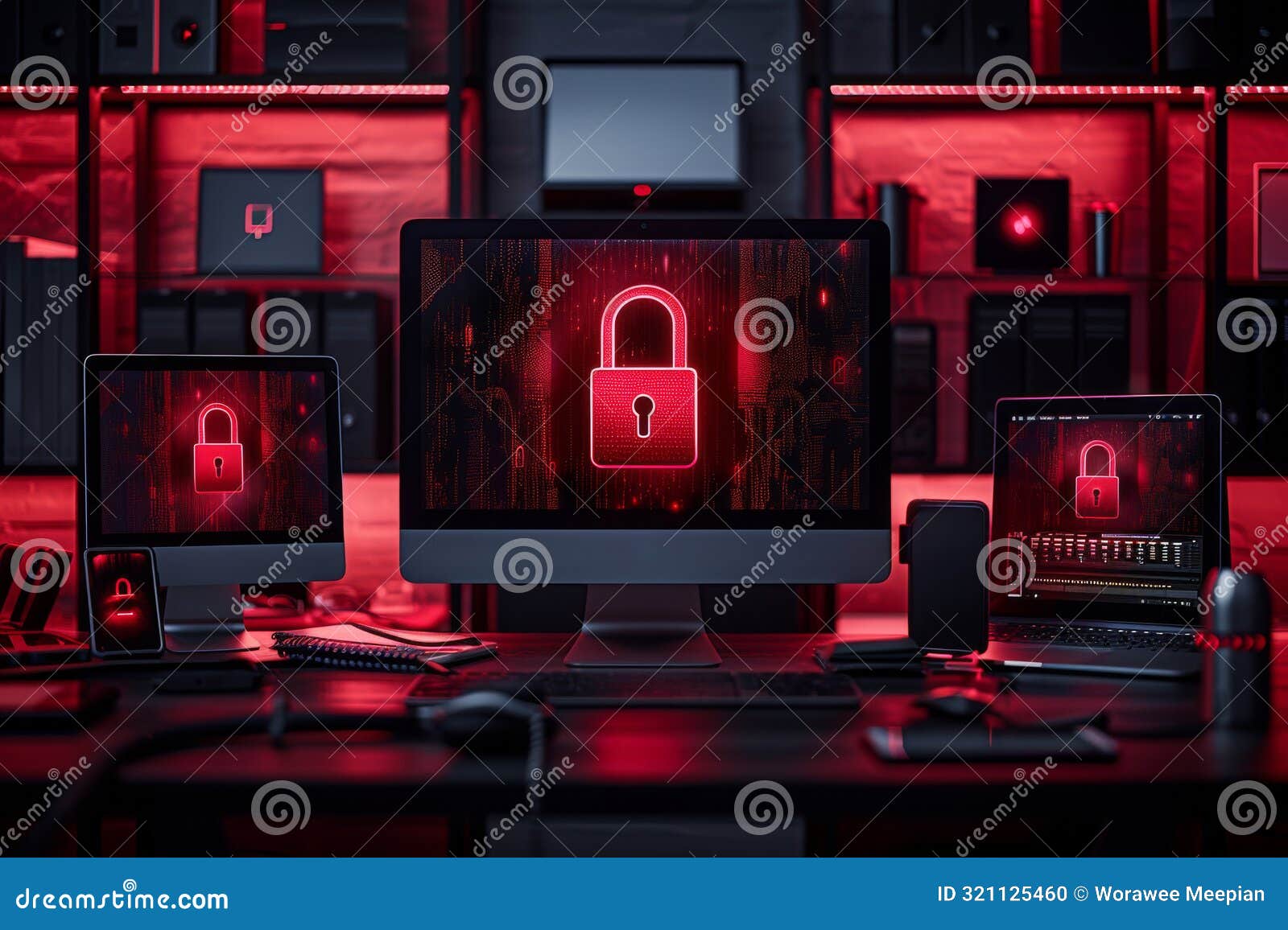 Cybersecurity Concept, Internet Security and Firewall on Screen Stock ...