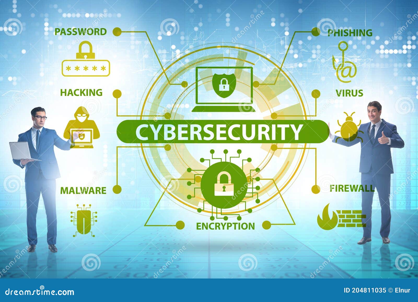 Cybersecurity Concept Computer Crime, Hacking, Data Breaches, And ...