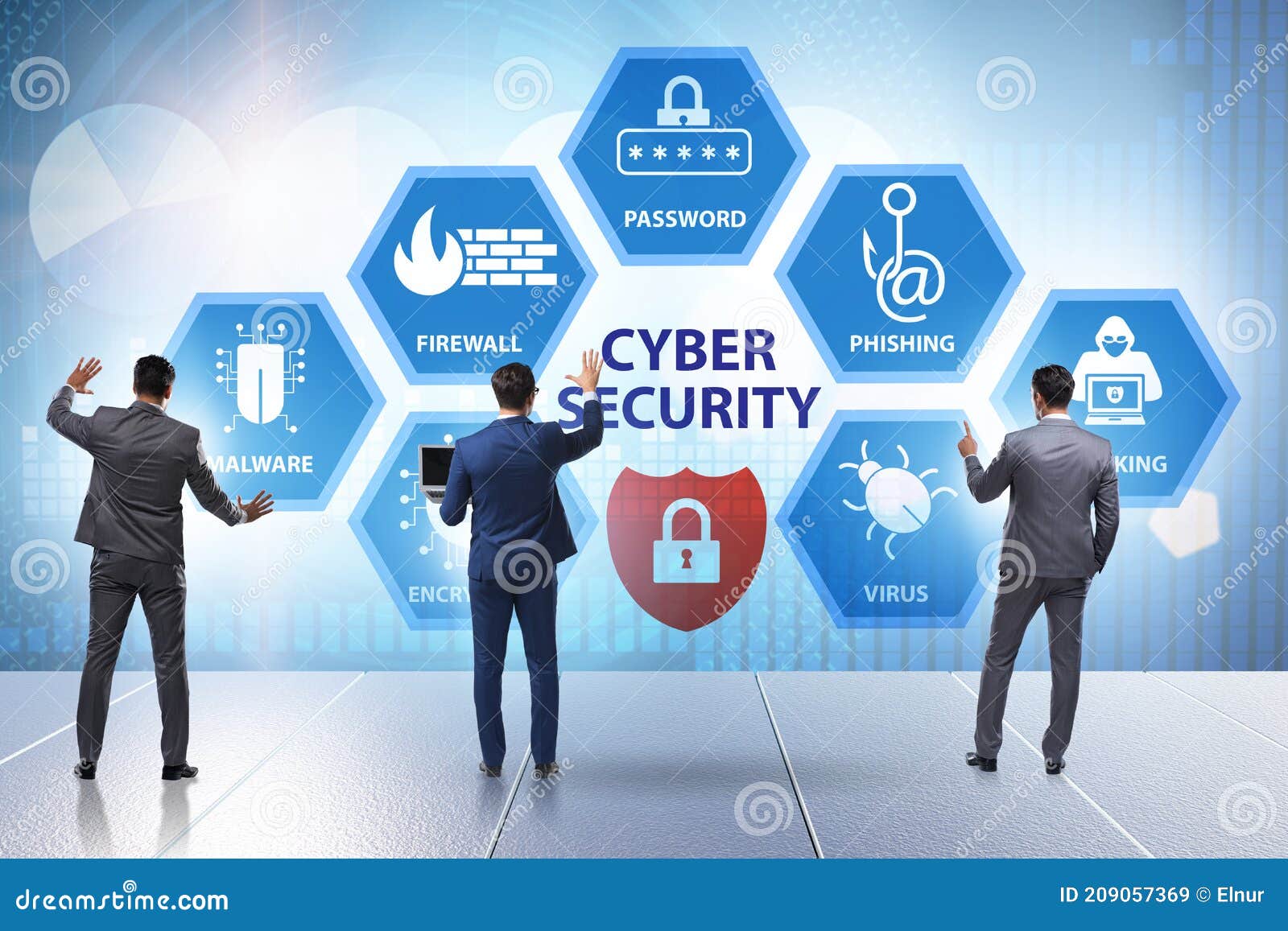 Cybersecurity Concept with Key Elements Stock Image - Image of ...