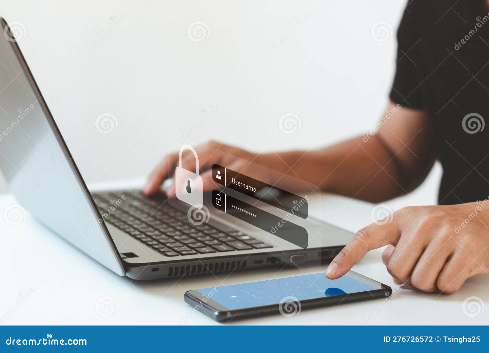 Cybersecurity Concept Multi Factor Verification User Authentication System With Username And