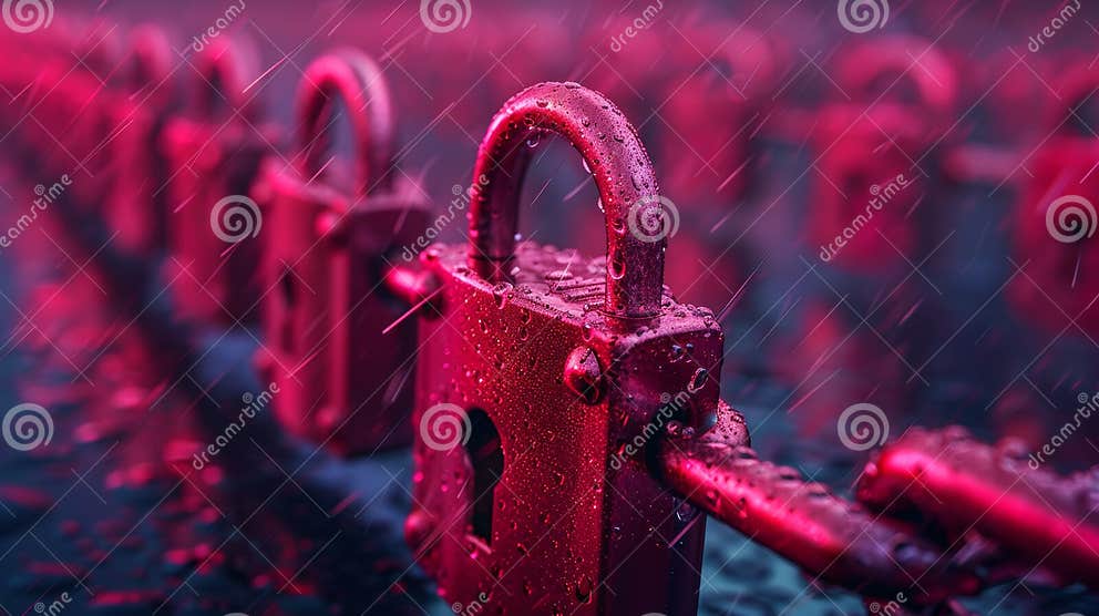 Cybersecurity Concept with Padlocks Representing Data Protection and ...