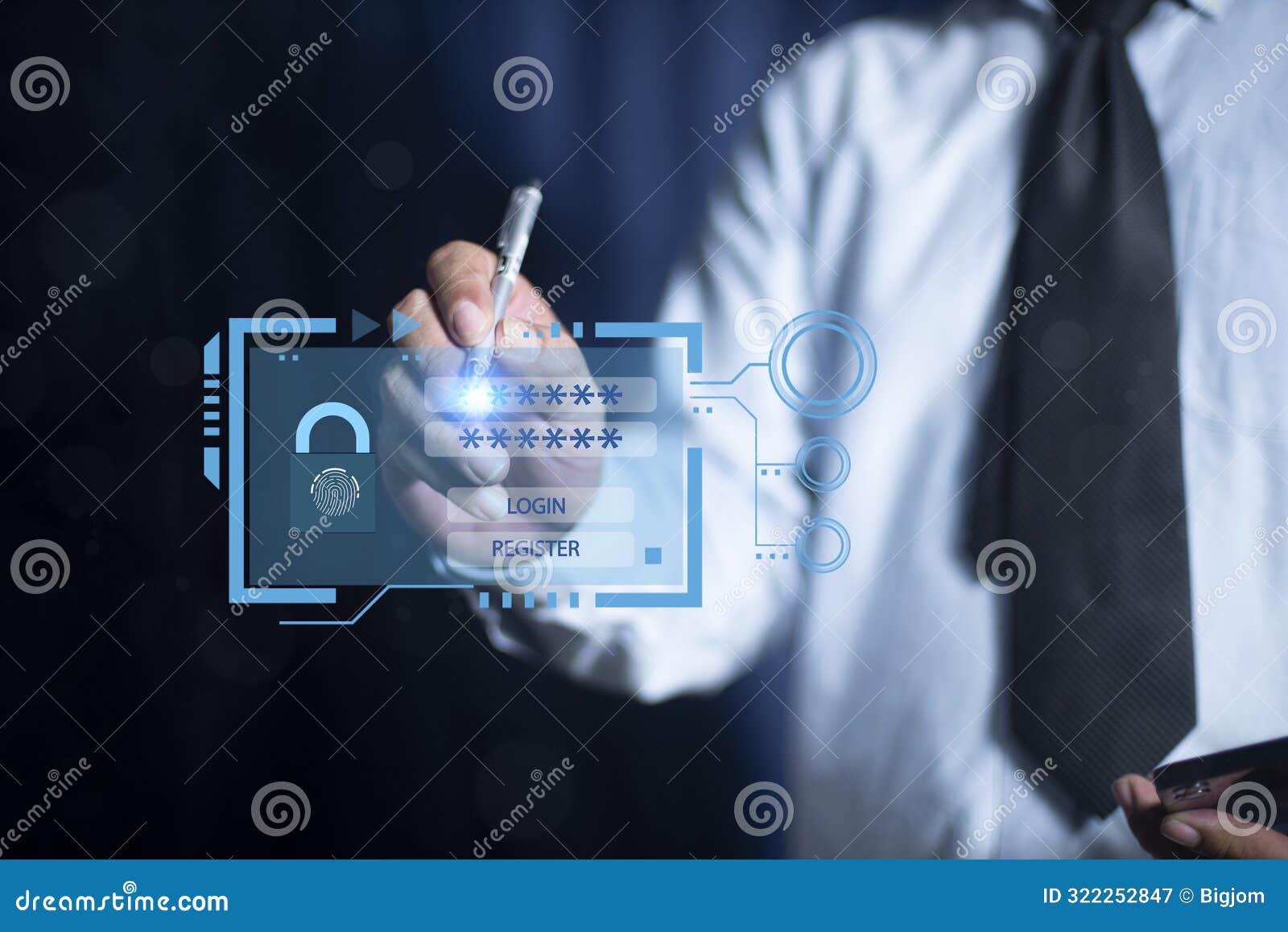 Cybersecurity Concept. Secure Cyber Password Protect, Encryption with a ...