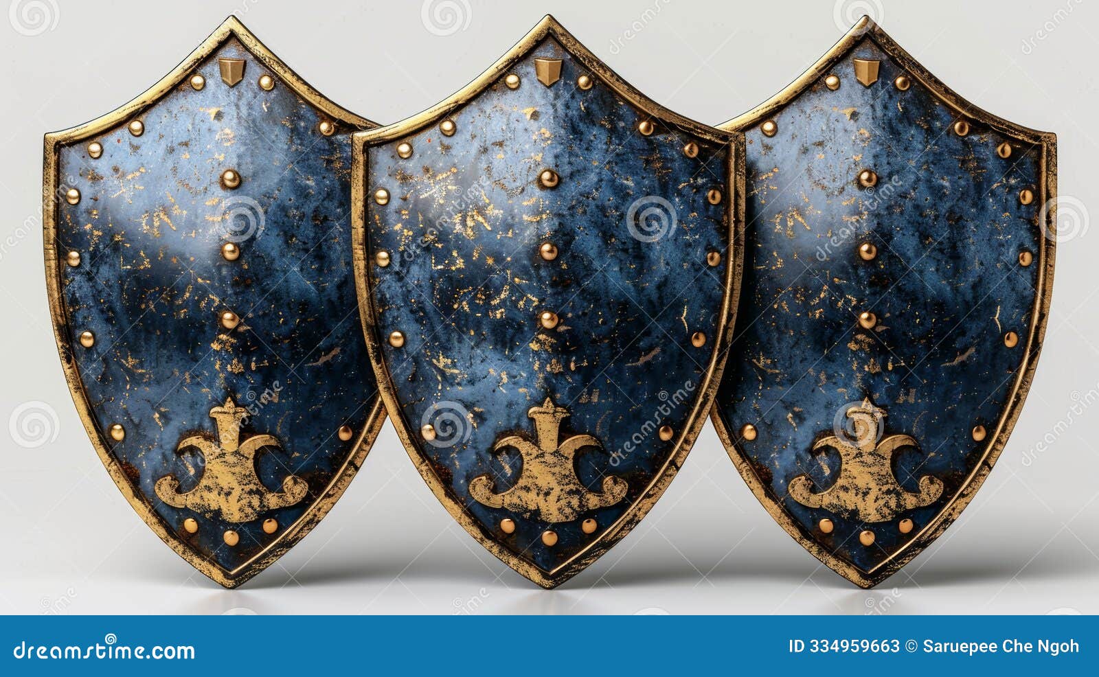 Set Of Three Shields Polygonal Vertical Banners. 3d Cyber Security Low ...