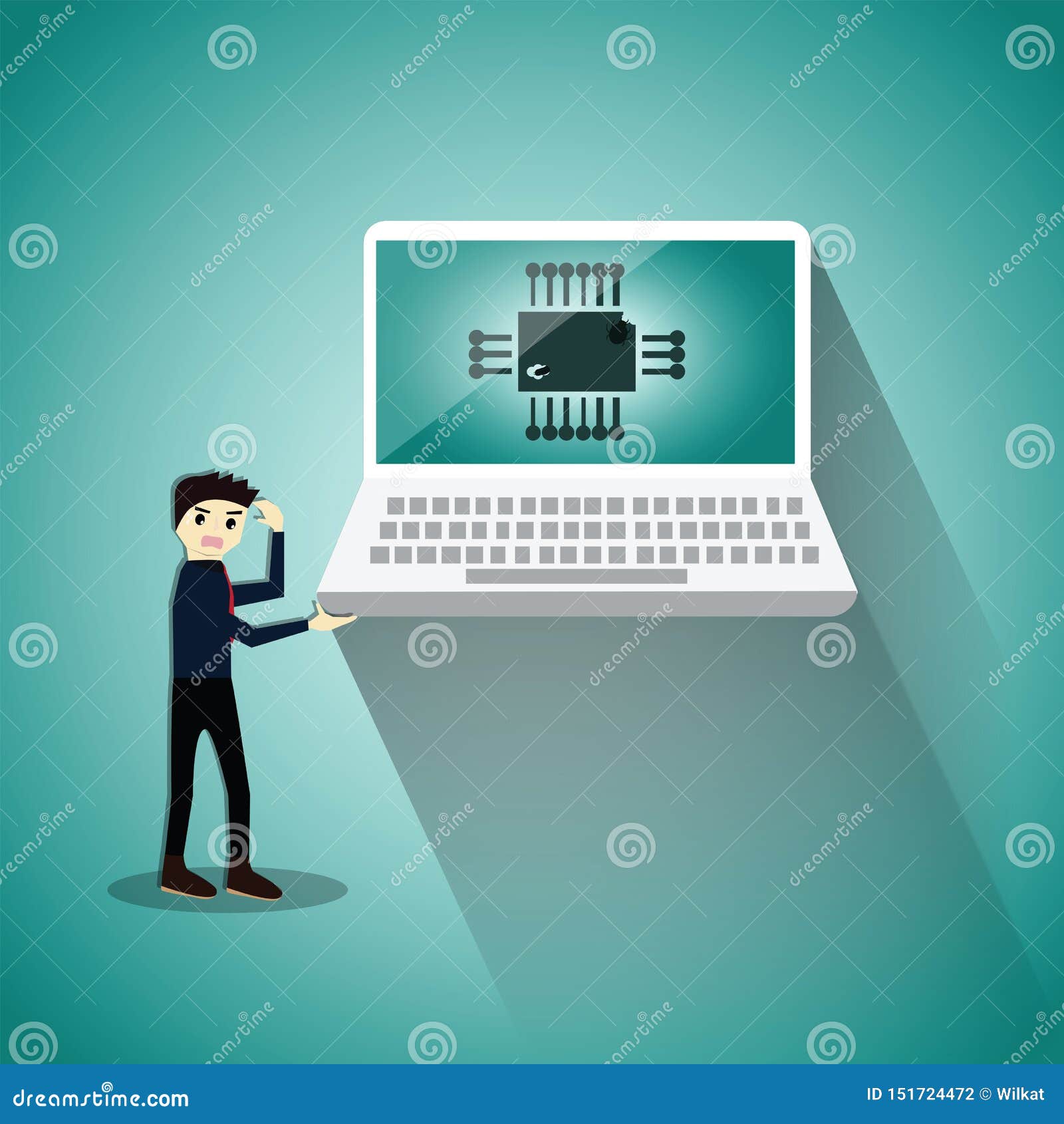 Cybersecurity Concept,Virus Computer Attacking Our Computer and ...