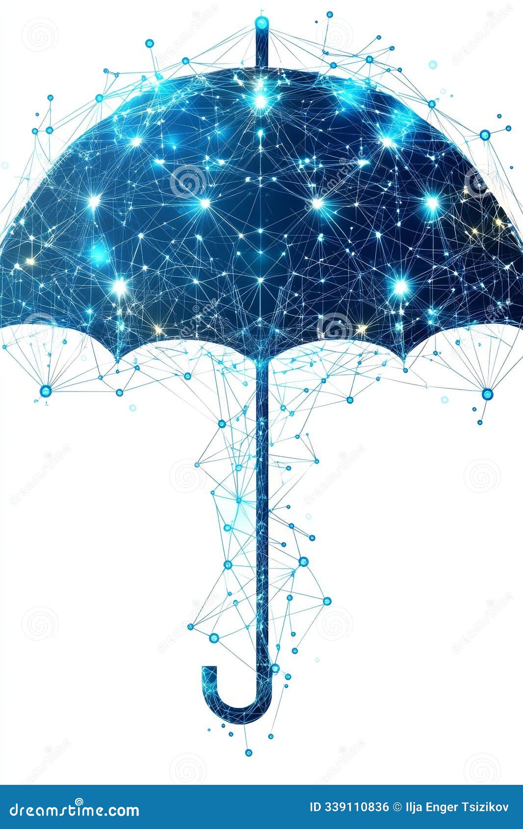 Cybersecurity and Data Protection Concept. Digital Umbrella with ...