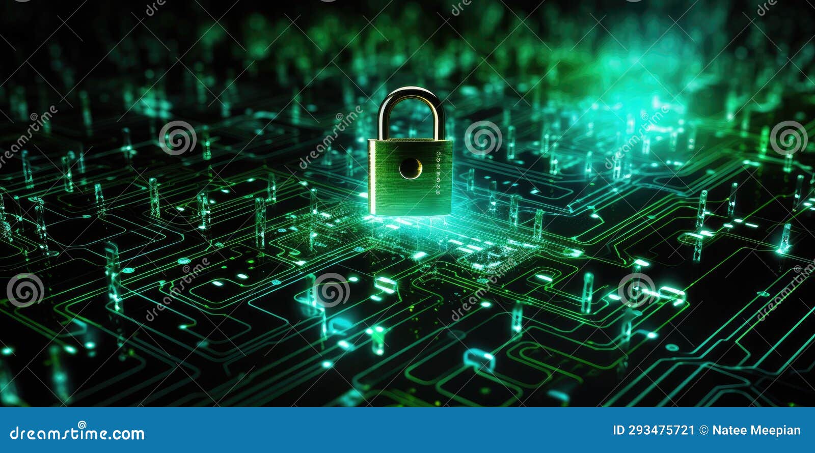 Cybersecurity and Data Protection Concept. Generative AI Stock Image ...