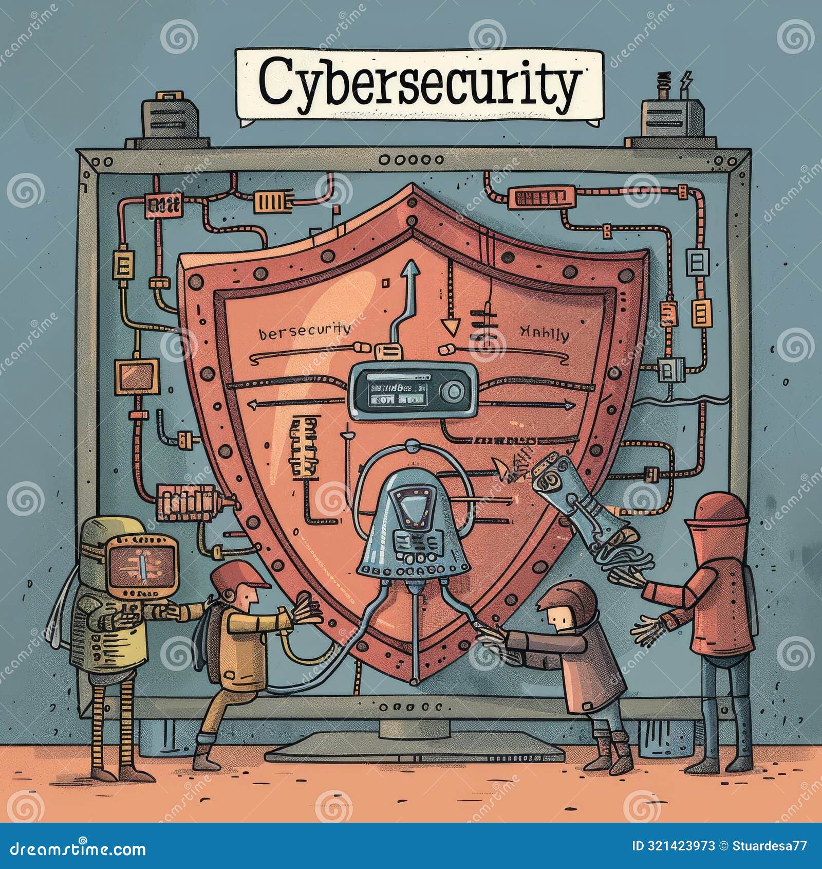 Cybersecurity Defense Mechanism Art Stock Image - Image of access ...