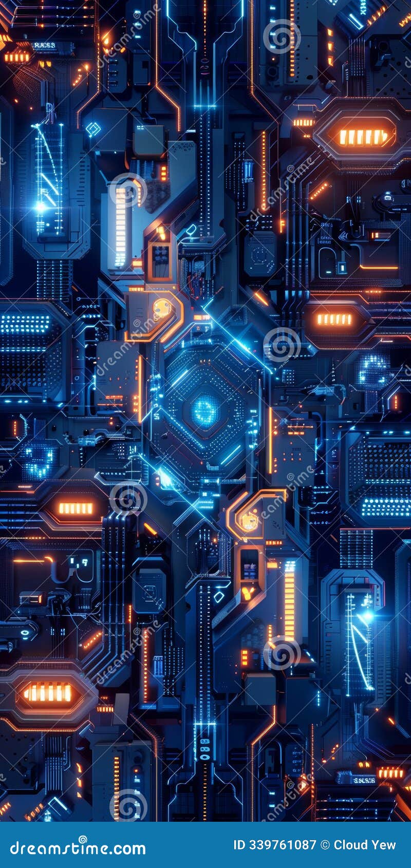 Cybersecurity Defense Systems Seen from a Top-down Angle. Stock ...