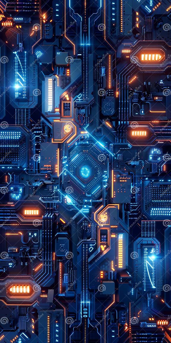 Cybersecurity Defense Systems Seen from a Top-down Angle. Stock ...