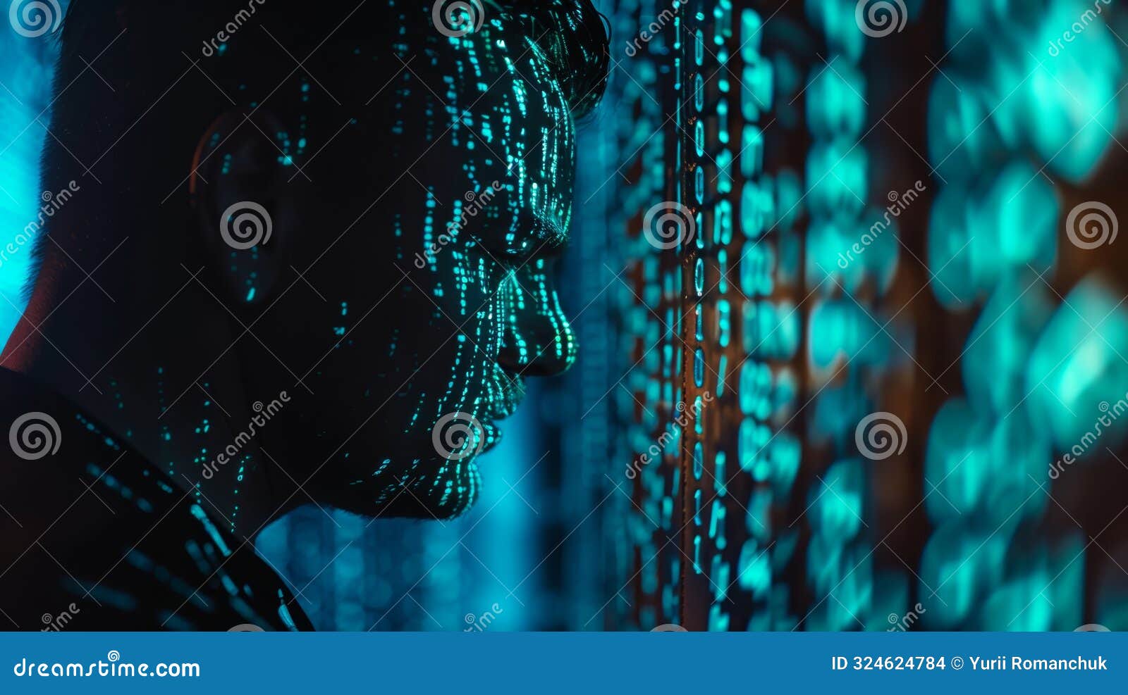 Cybersecurity Digital Animation Showing Data Flow, Network Security ...