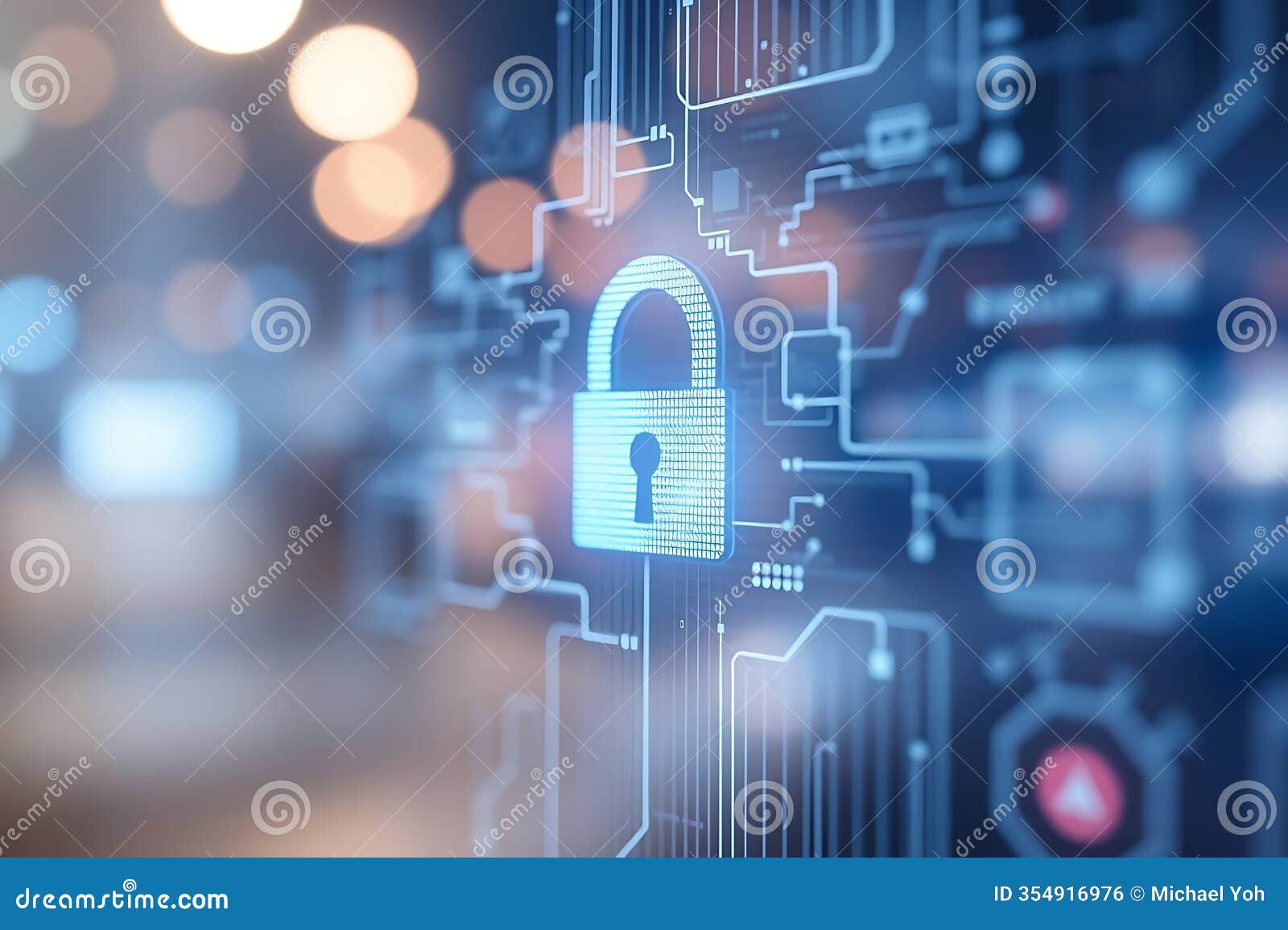 Cybersecurity Digital Lock Data Protection Network Security Stock ...