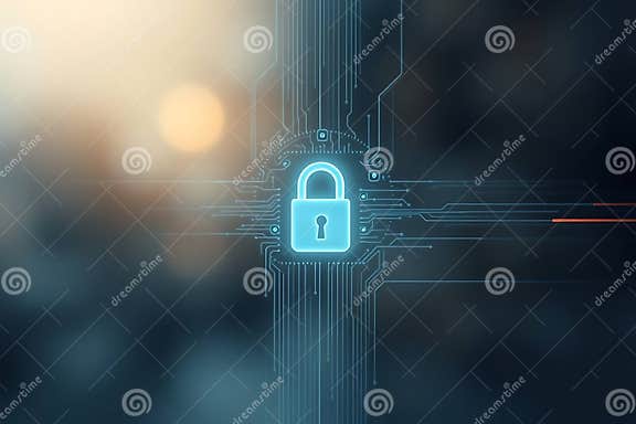 Cybersecurity Digital Lock Data Protection System Stock Illustration ...