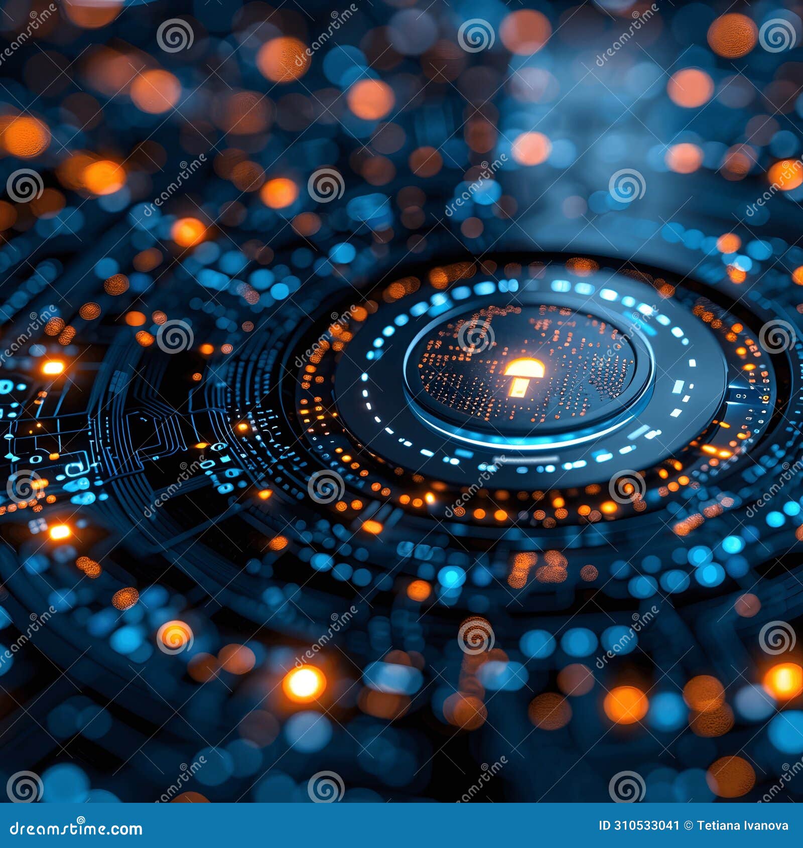 Cybersecurity Encryption in a Code Matrix. Stock Illustration ...