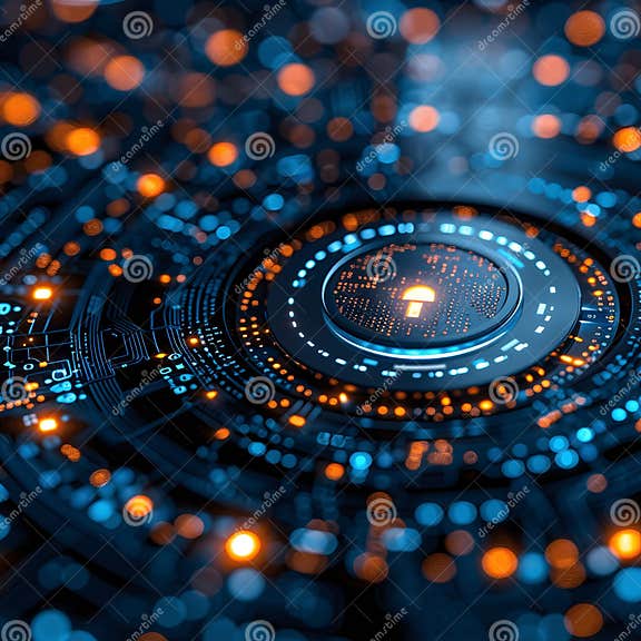 Cybersecurity Encryption in a Code Matrix. Stock Illustration - Illustration of digital ...