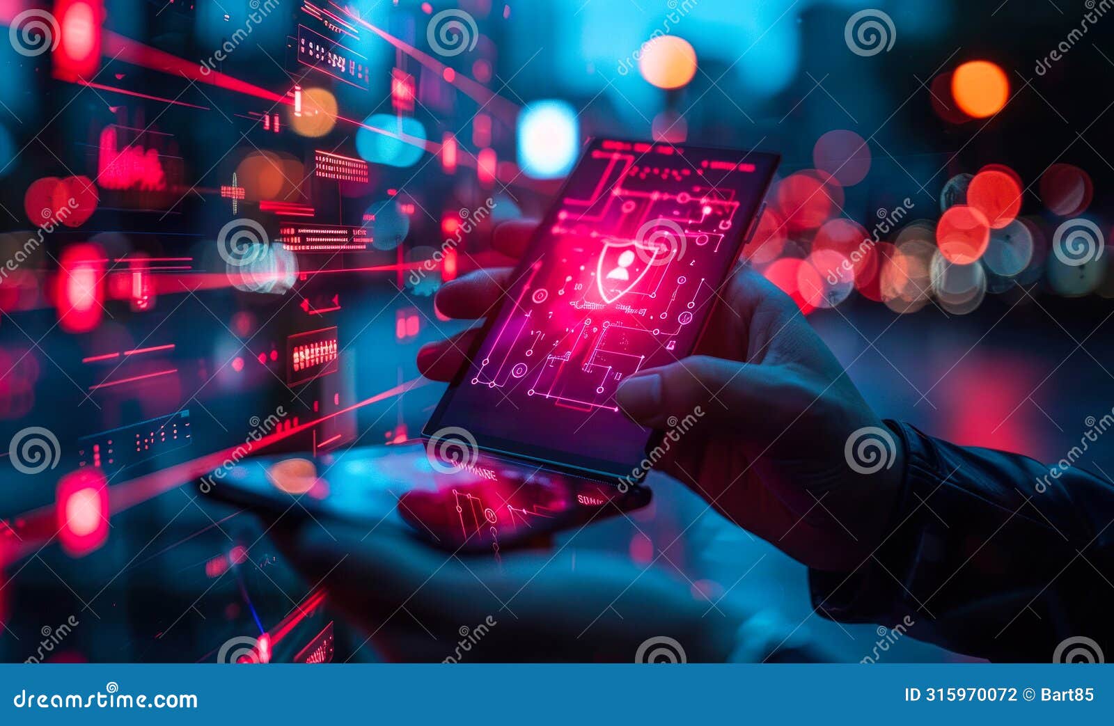 Cybersecurity Expert Demonstrating Ransomware Threat On Mobile Device ...