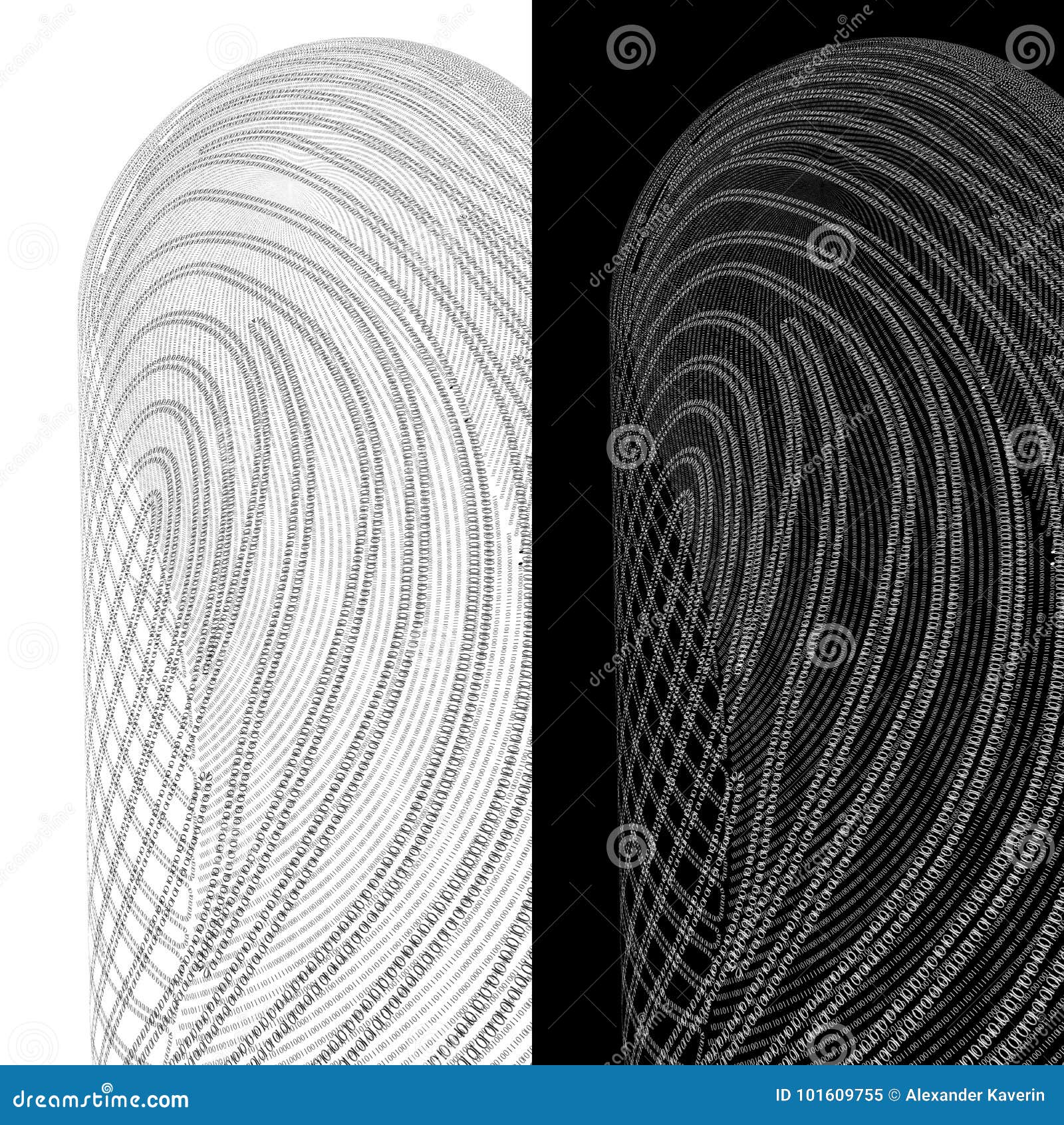 Cybersecurity. Fingerprint On A Background Of Zeros And Ones Stock ...