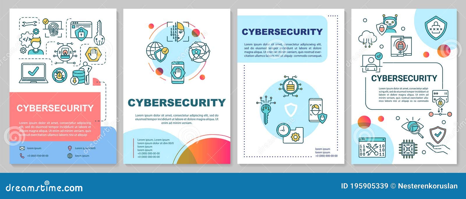 Cybersecurity Framework Brochure Template Stock Vector - Illustration ...