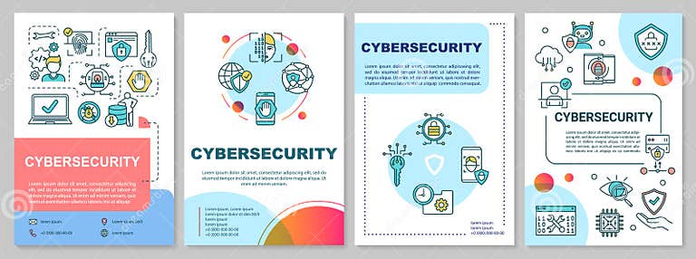 Cybersecurity Framework Brochure Template Stock Vector - Illustration ...