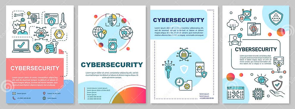 Cybersecurity Framework Brochure Template Stock Vector - Illustration ...
