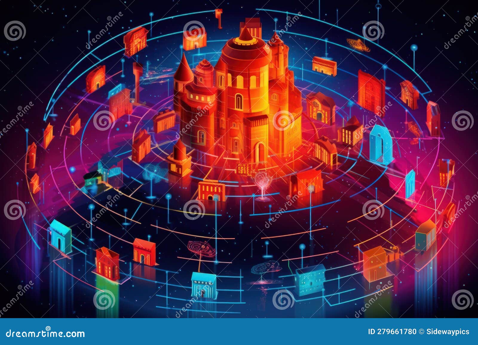 Cybersecurity - Generative AI Stock Illustration - Illustration of ...