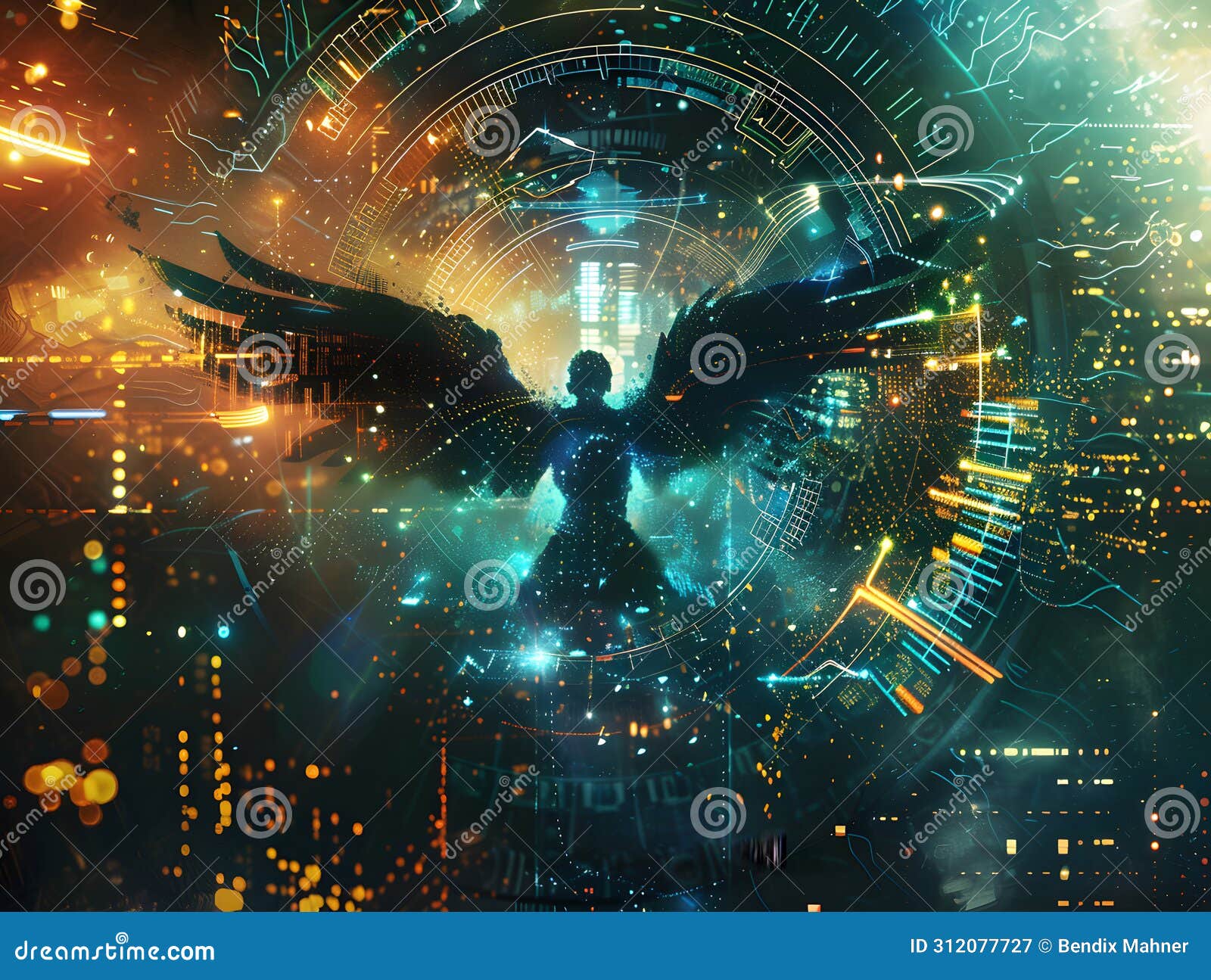 Cybersecurity Guardian in Abstract Background - Digital Protection ...