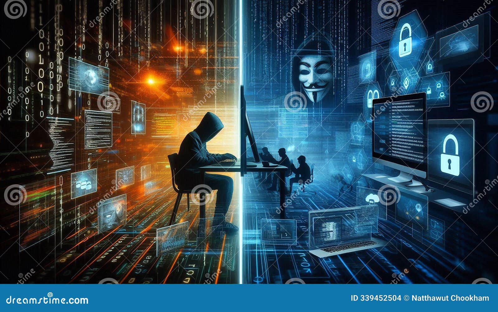 Cybersecurity and Hacking Concept Illustration Stock Illustration ...