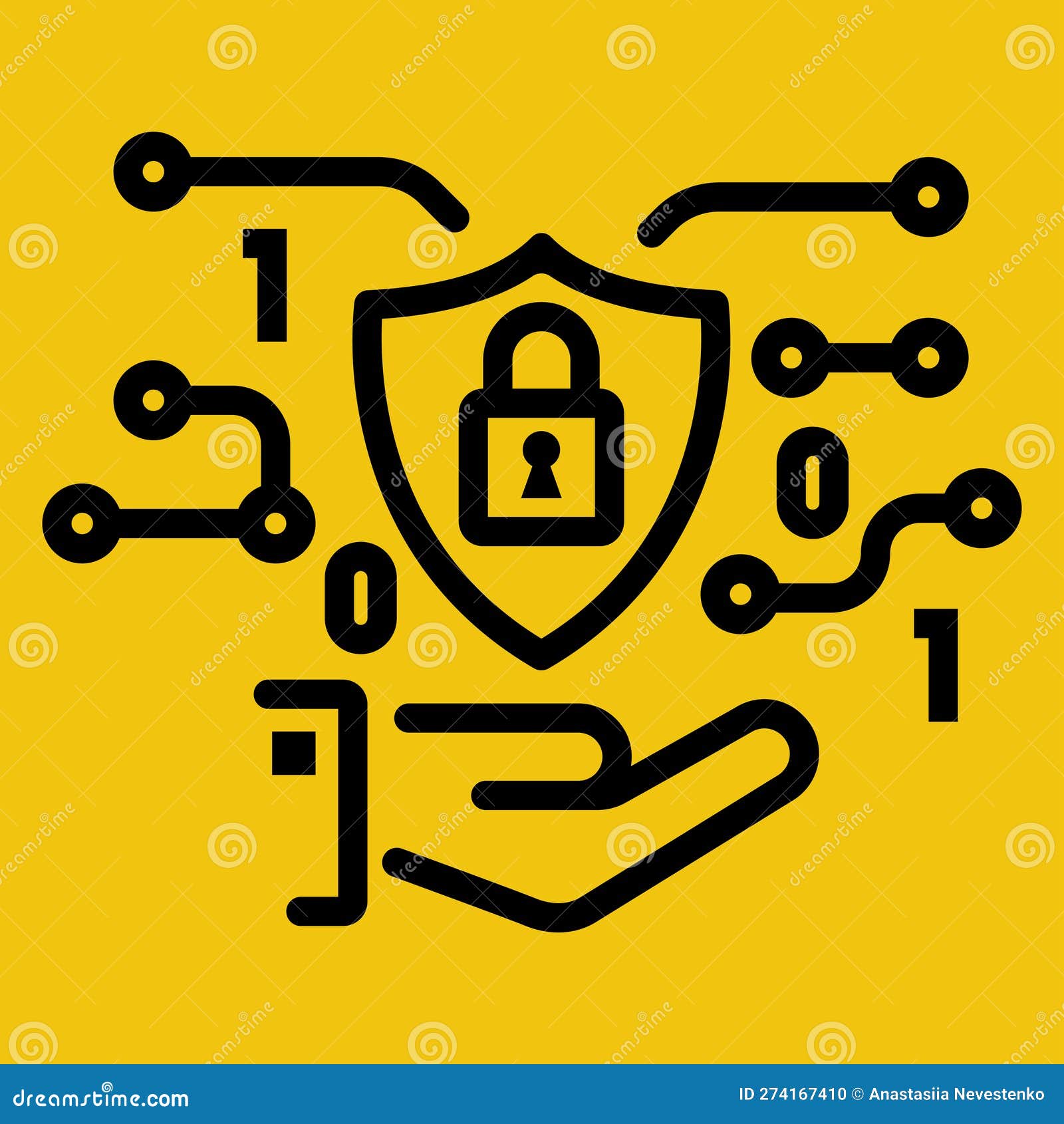 Cybersecurity Icon From Industry 4.0 Collection. Simple Line Element ...