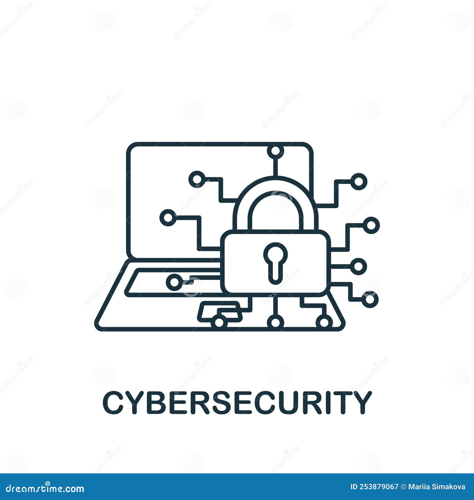 Cybersecurity Icon, Online Protection Symbol Cartoon Vector ...