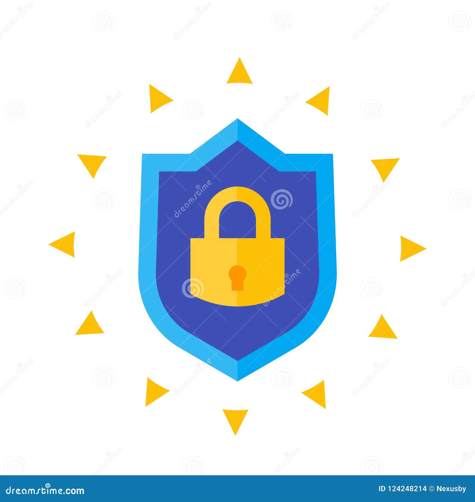 Cybersecurity Icon on White Stock Vector - Illustration of safety ...