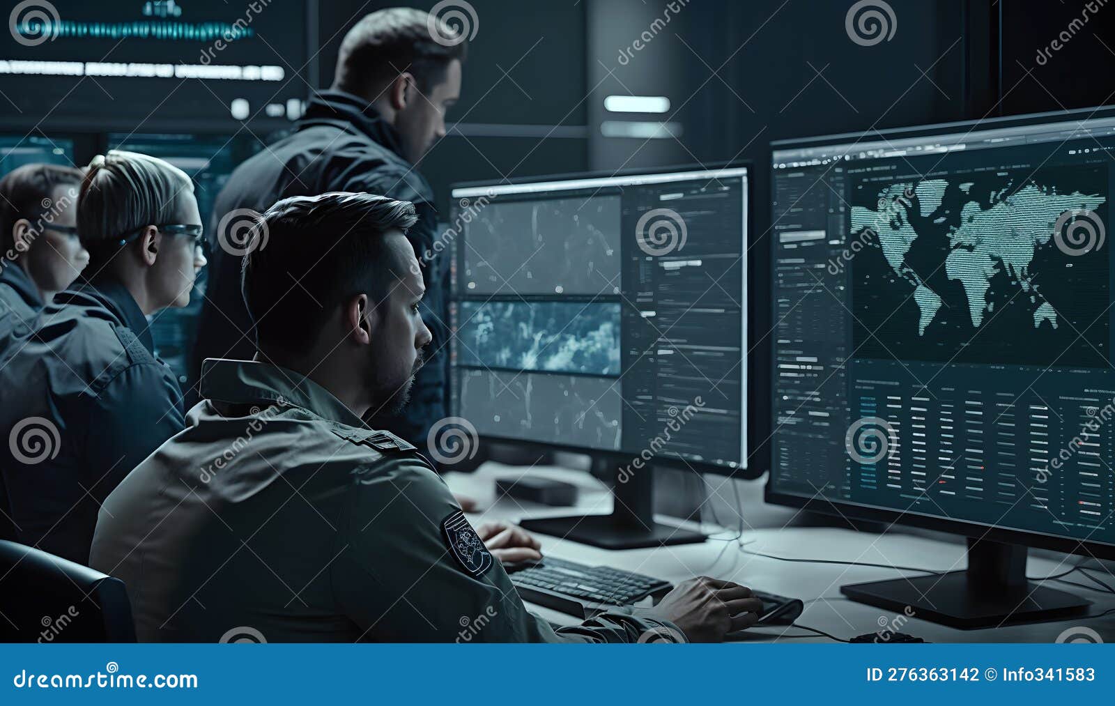 A Cybersecurity Incident Response Team Performing Forensi One Created ...