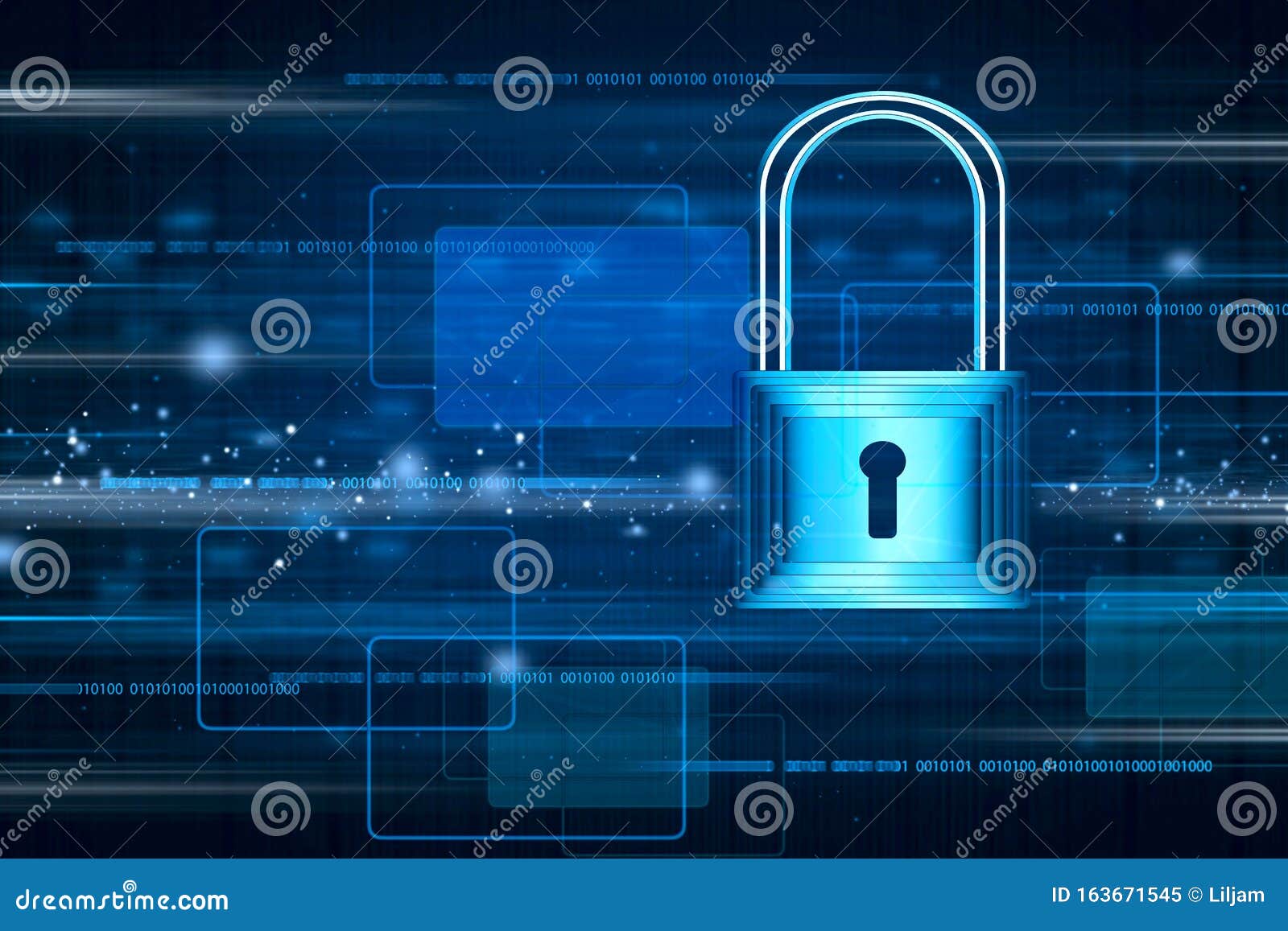 Cybersecurity. Information and Network Data Protection, Futuristic ...