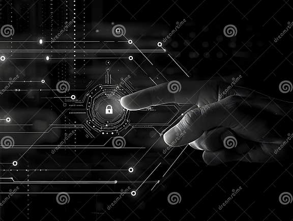 Cybersecurity Interface Secure Digital Access To Private Data Stock Illustration - Illustration ...