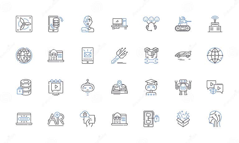 Cybersecurity Line Icons Collection. Encryption, Vulnerability, Firewall, Malware, Phishing ...